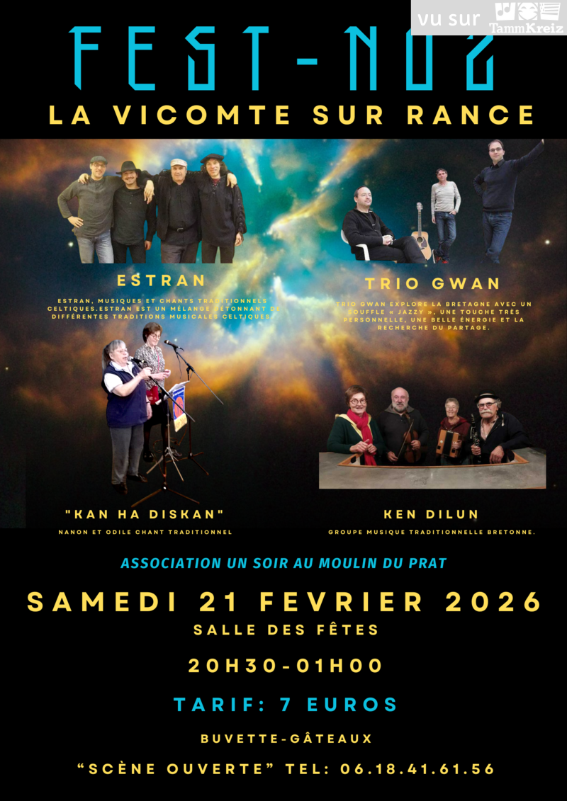 Fest Noz à La Vicomté-sur-Rance le 21 février 2026 - Tamm-Kreiz